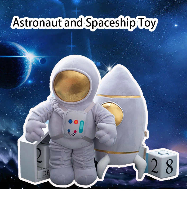 Plush-Astronaut-and-Spaceship-Toy-Stuffed-Soft-Science-Fiction-Type ...