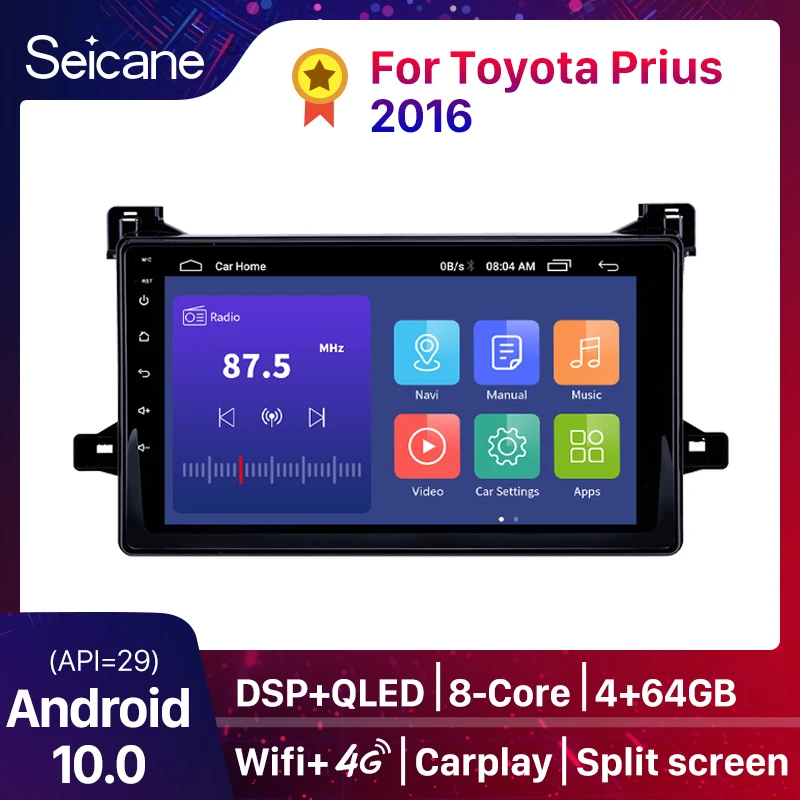 Seicane 9 Inch 2din Android 10.0 Hd Touch Screen Car Radio Gps For 2016 ...
