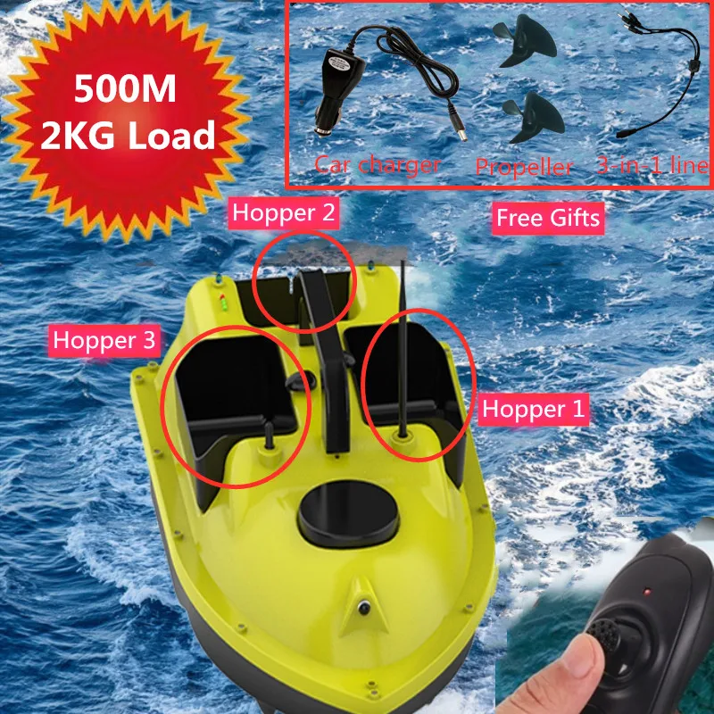 Intelligent RC Fishing Bait Boat 500M Control Distance 2KG Loading High ...