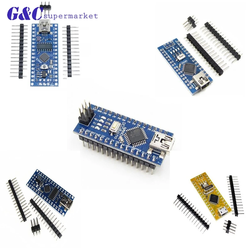 Placa de pão nano v3.0 atmega168/328p/5v 16m microcontrolador para arduino atf diy eletrônica ...