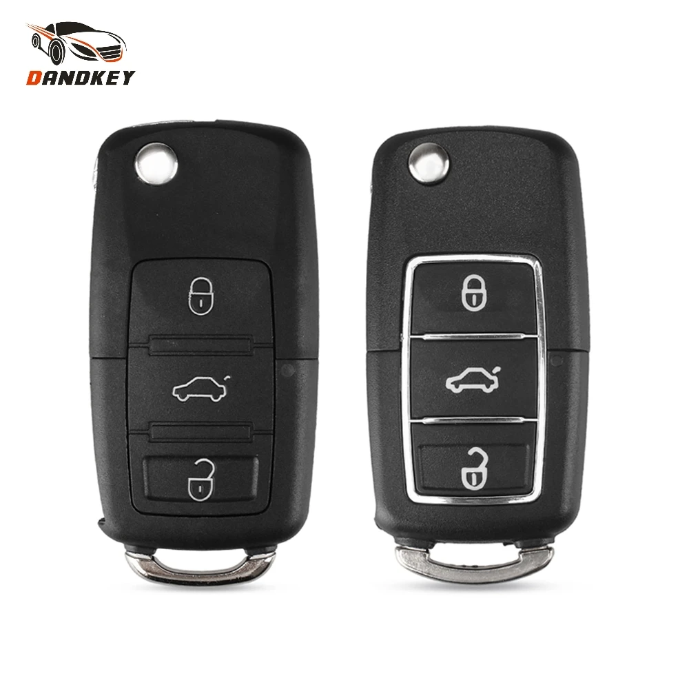 Dandkey 3 Buttons Flip Folding Key Shell For Volkswagen Vw Jetta Golf ...