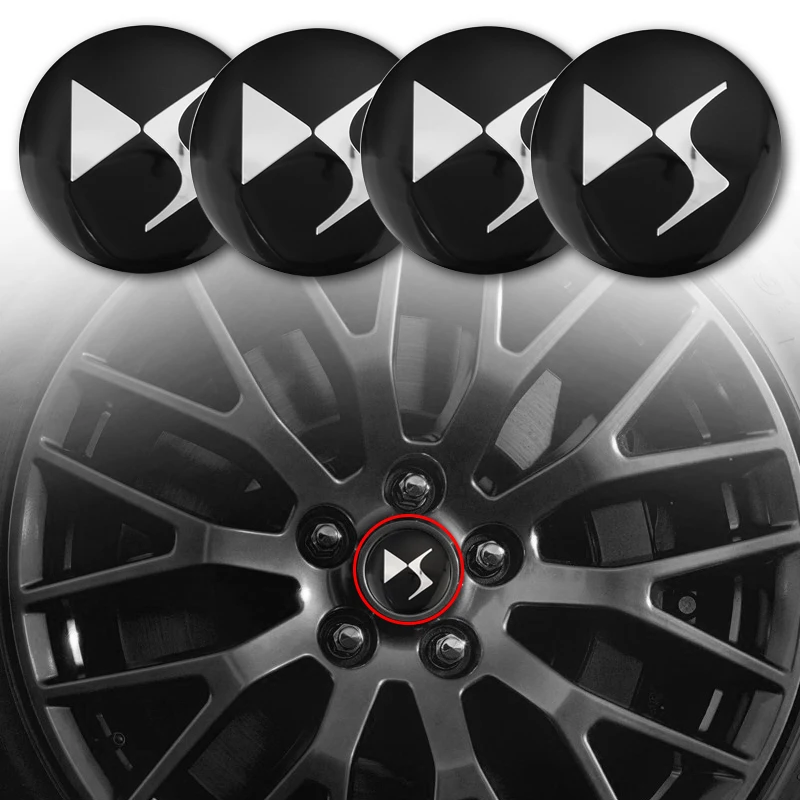 4pcs 56mm Ds Logo Emblem Car Wheel Center Hub Cap Badge Covers Stickers ...