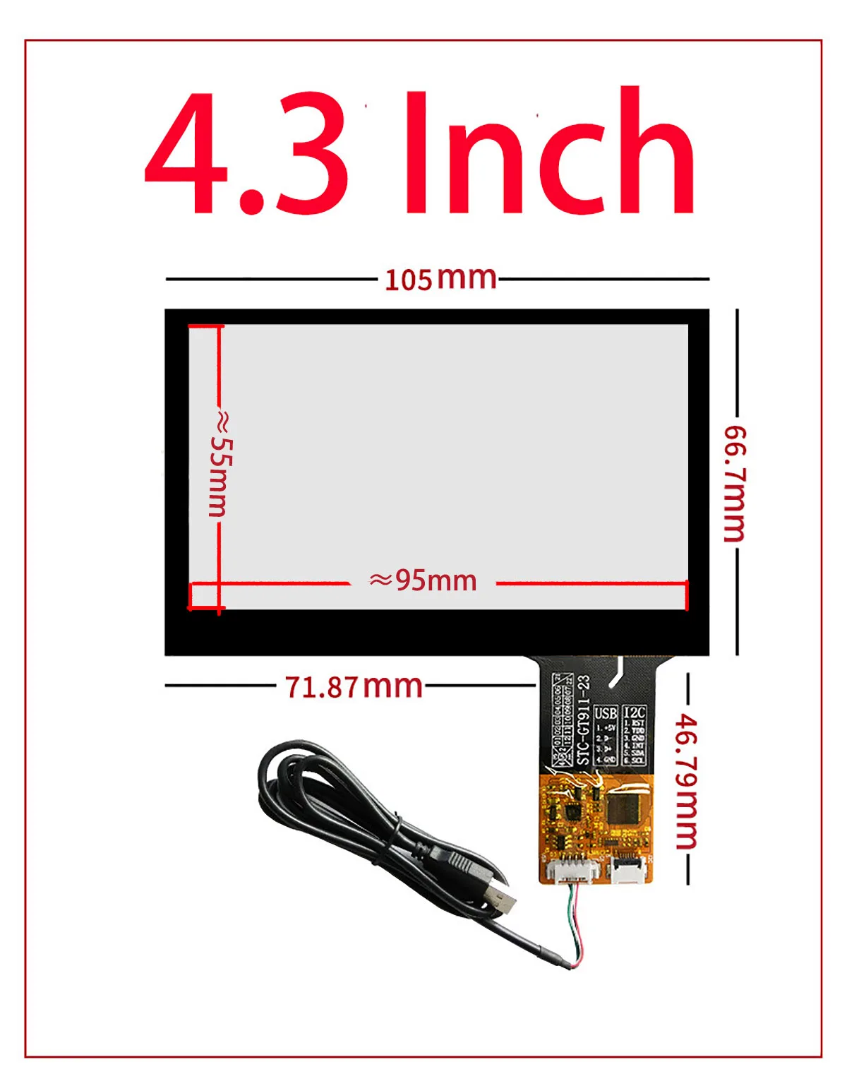 4-3-Inch-Capacitive-Touch-Screen-Sensor-Digitizer-IIC-USB-6Pin-4Pin ...
