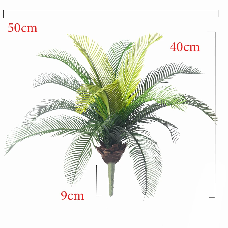 40cm Artificial Plants Cycas Palm Tree Plastic Tropical Plant Fake Tree ...