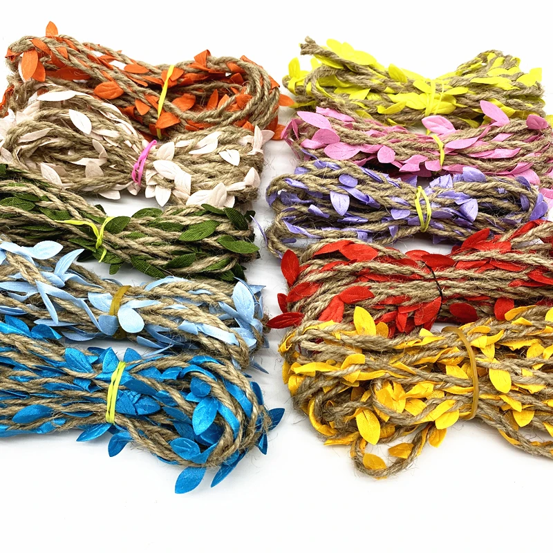 2 Yards Leaf Rope Natural Hessian Jute Twine Rope Burlap Ribbon Diy ...