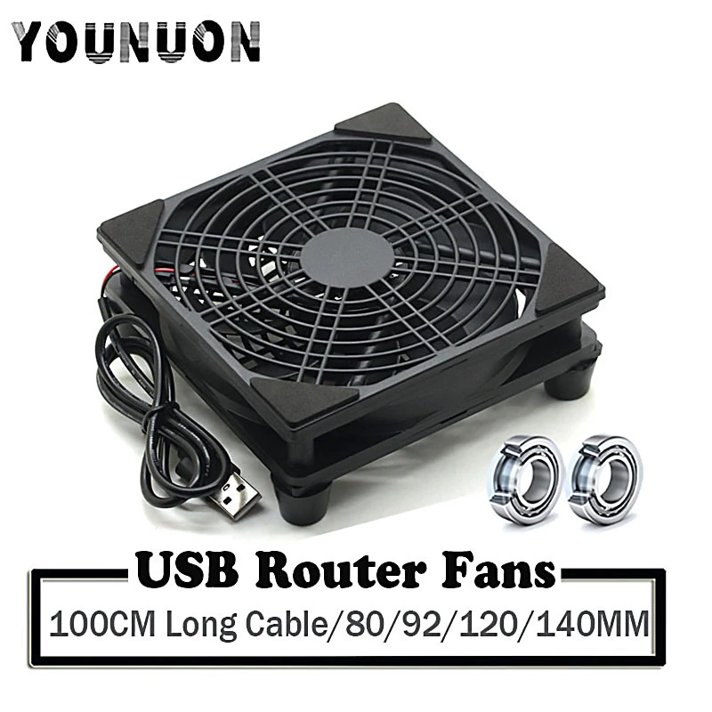 5v Usb Router Fan 80mm 92mm 120mm 140mm Diy Tv Box Ball/sleeve Cooler ...