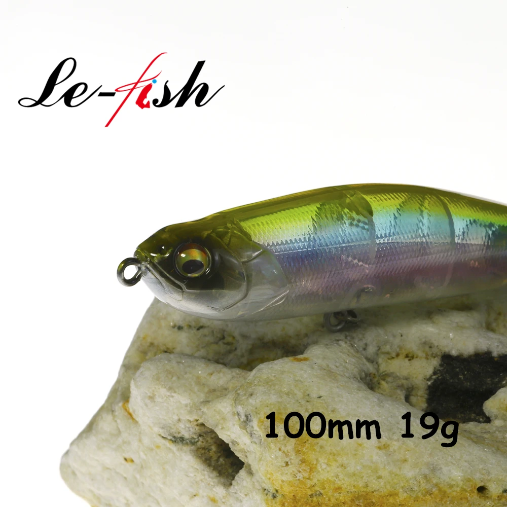 Le Fish 100mm 19g Topwater Surface Lure Walk The Dog Bass Pike Sparrow ...