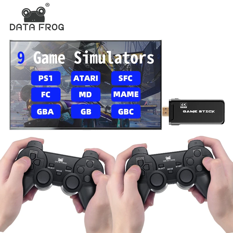 Data Frog Video Game Console 4k Hd Output Retro 600 Classic 64 Bit ...