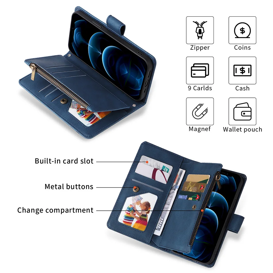 Noir OPPO A74 4G-Étui en cuir à rabat rétro pour OPPO, portefeuille à ...