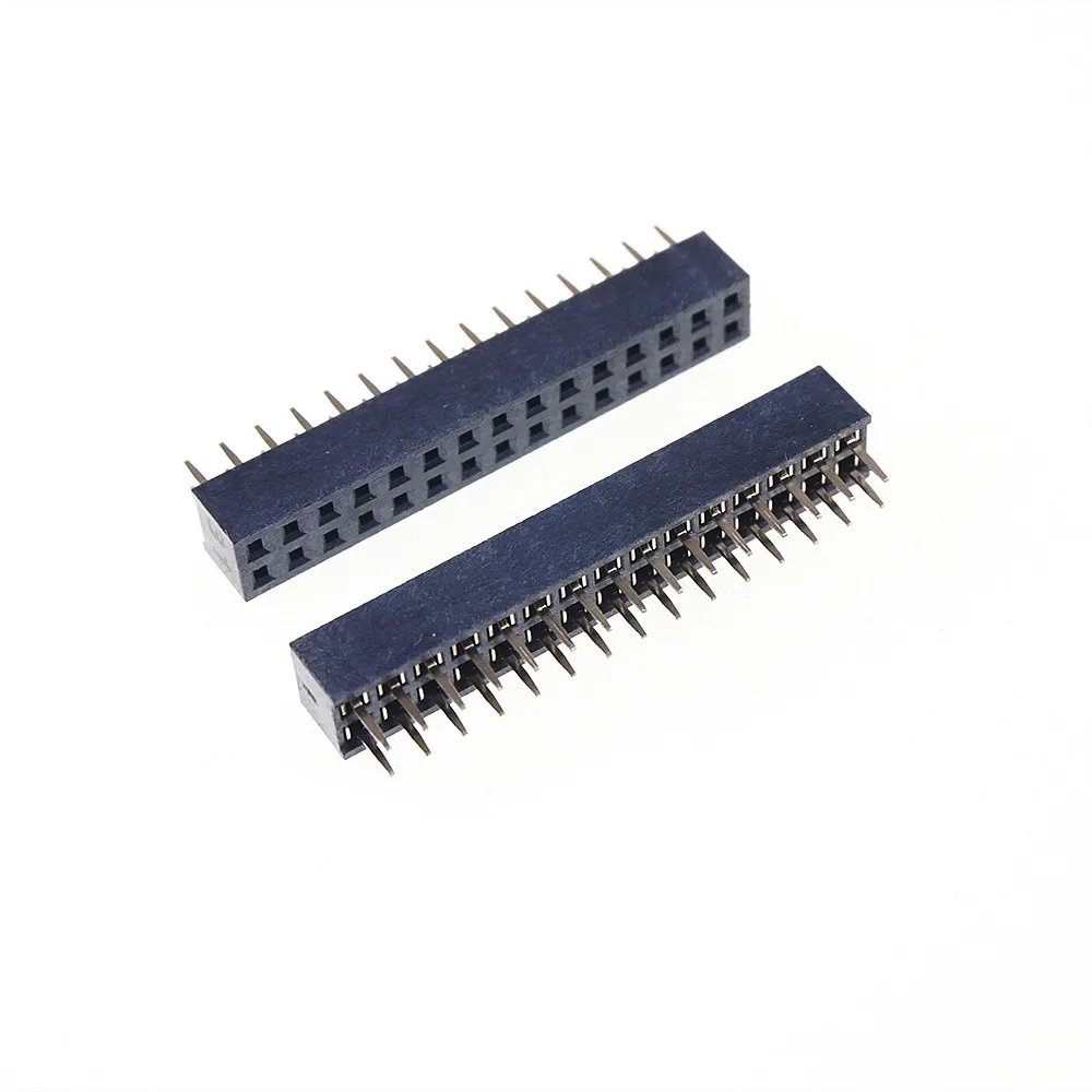 Cabezales de Pin hembra de doble fila, aislador de agujero pasante ...