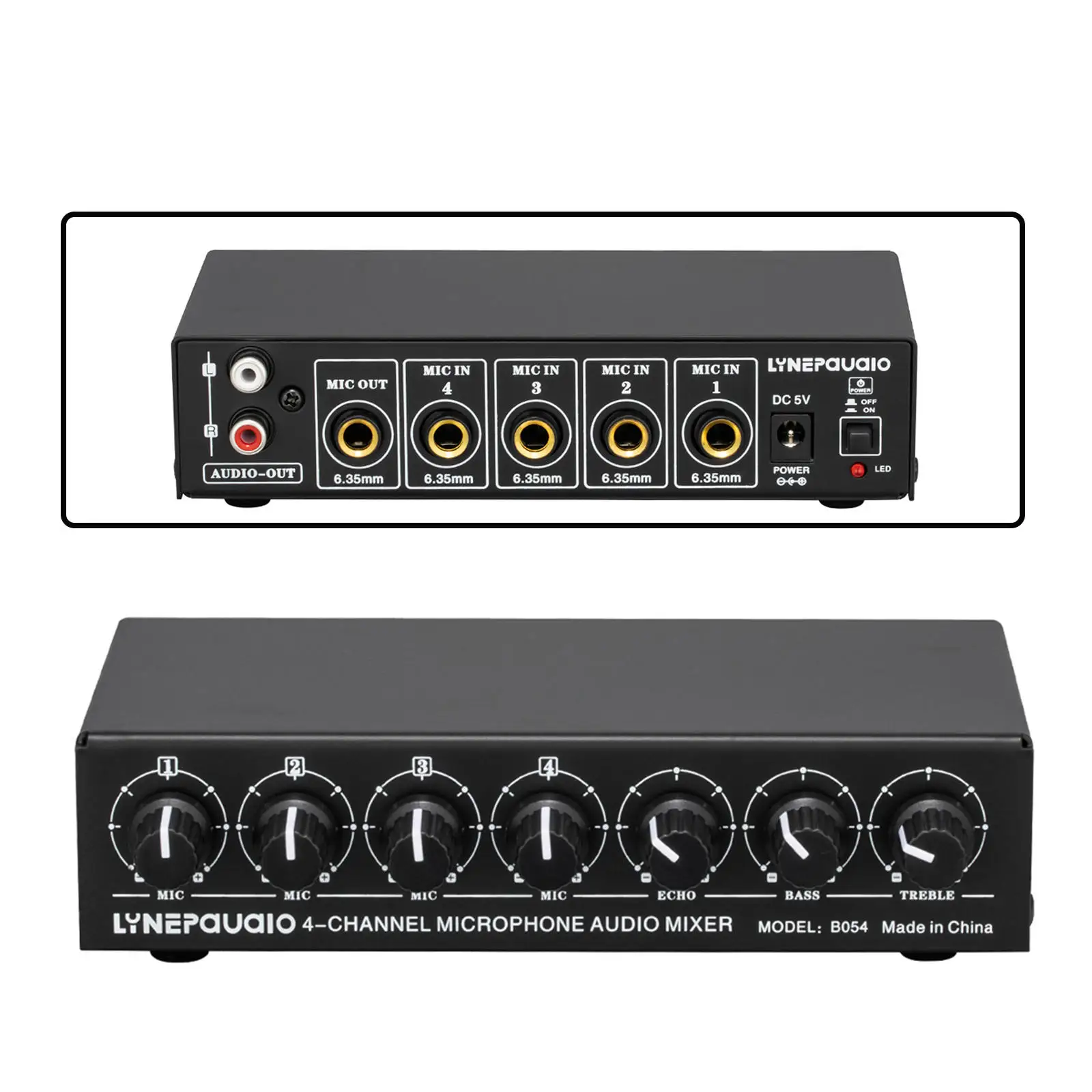 5-way Stereo Active Mixer Audio Multi-channel Mixer With Headphone ...