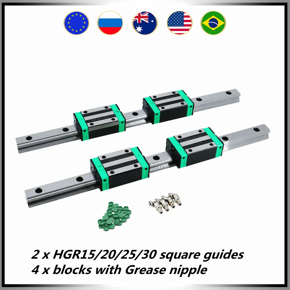 linear-guide-HGR15-HGR20-HGR25-HGR30-square-rails-X-Y-Z-azis-2-pcs-CNC ...