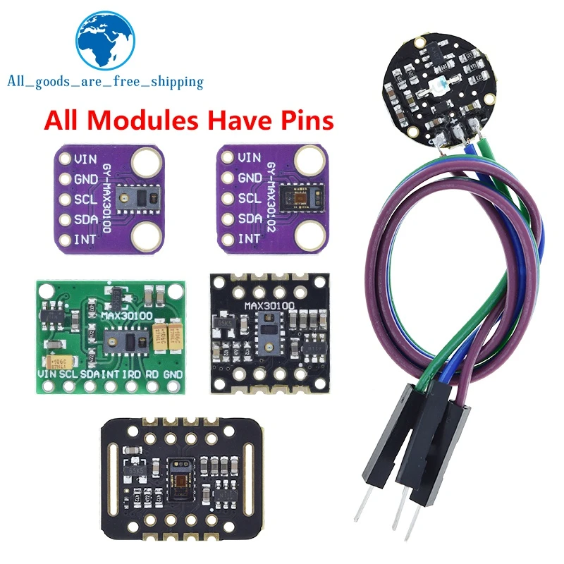 Mh-et Live Max30102 Max30100 Heart Rate Sensor Module Puls Detection Blood Oxygen Concentration ...