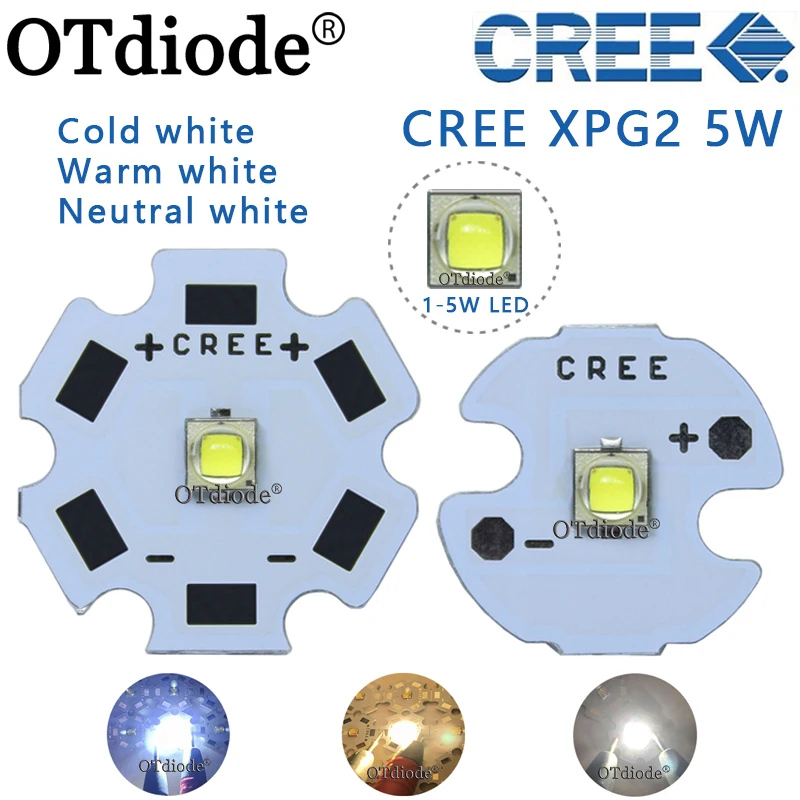 Cree XPG2 LED XP G2, 손전등, 스포트라이트, 전구용 콜드 화이트, 6500K 뉴트럴 화이트, 4500k, 1 ...