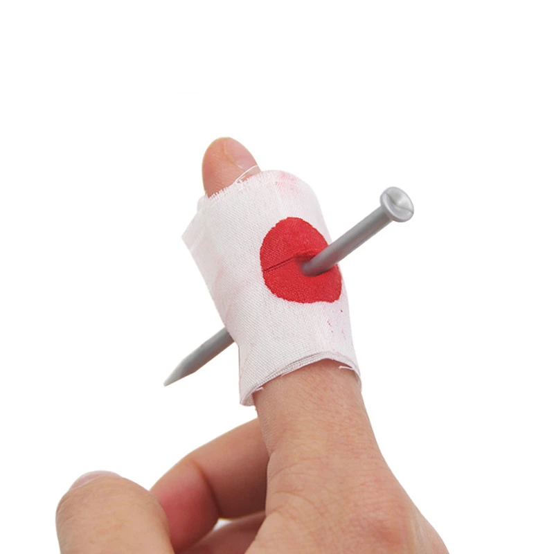 New Prank Joke Toys Fake Nail Through Finger Trick Halloween Kids ...