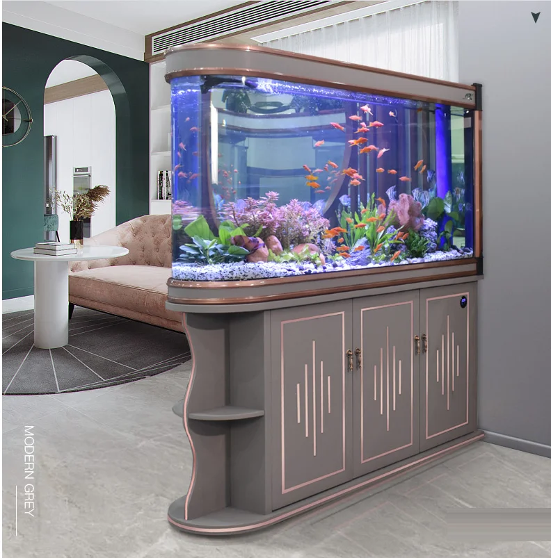 Aquarium living room landing home large screen porch ecological glass ...