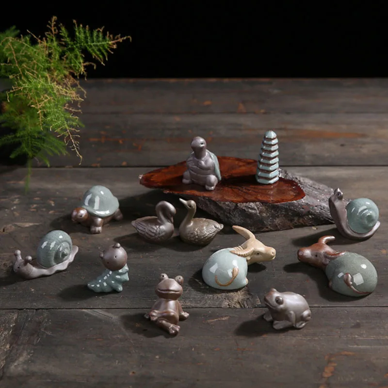 Mini Ceramic Crafts Creative Home Crafts Figurines Miniatures Tea Pet ...