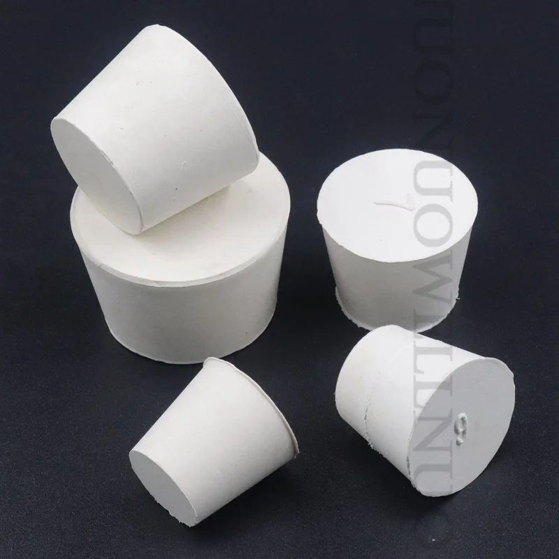 2~20pcs White Solid Rubber Stopper Laboratory Test Tube Plug Bungs ...
