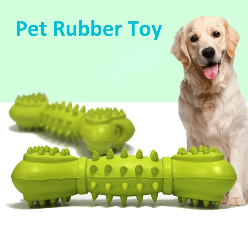 With Thorns Dog Toy Non toxic Rubber Bone Shape BB Sound Cleaning Tooth ...
