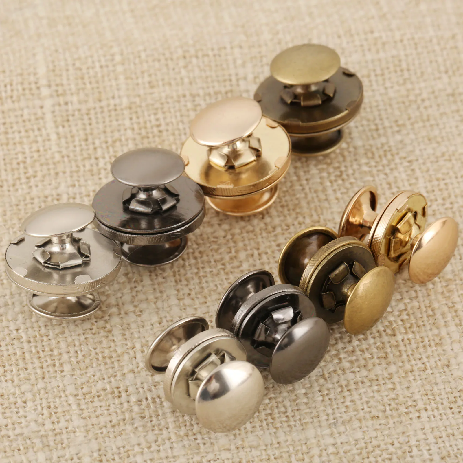 10Pcs Metal Magnetic Snaps Double Rivet Stud Clasps Buttons Fastener ...