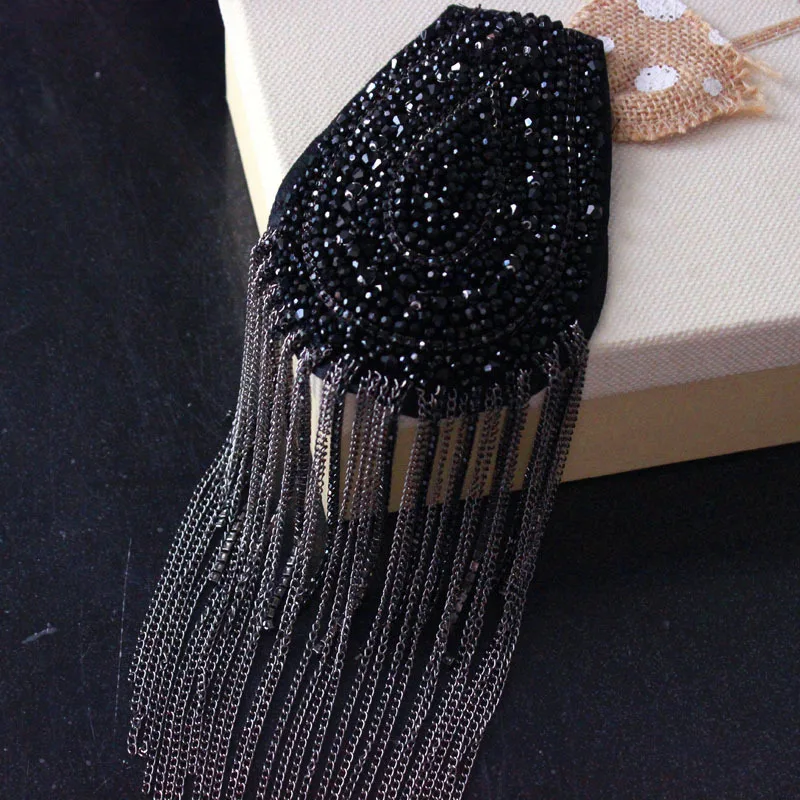 New-Clothing-Epaulettes-Accessories-Patch-Metal-Diamond-Tassels-Epaulet ...