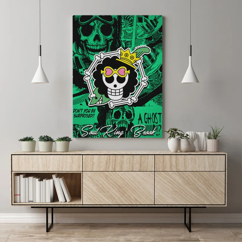 Brook Soul King Harajuku Canvas poster wall Art | One piece Merchandise ...
