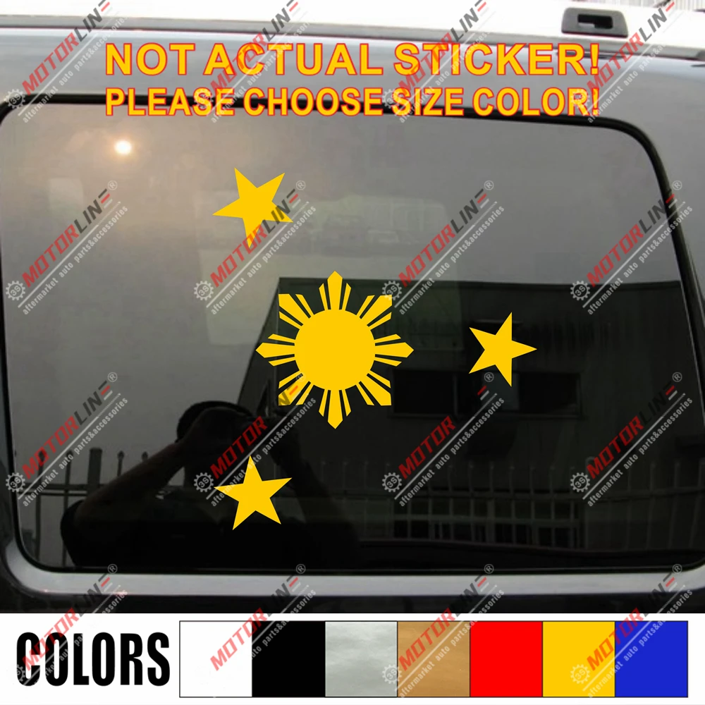 Eight-ray-Sun-with-stars-Flag-of-Philippines-Car-Sticker-Decal-choose ...