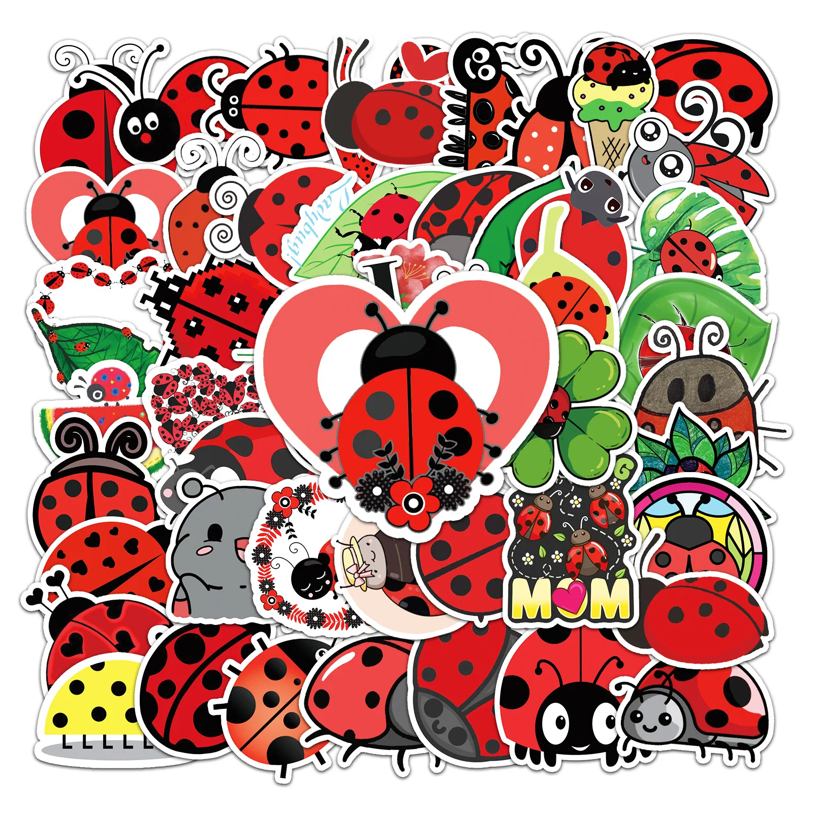 10-30-50PCS-Cute-Seven-Star-Ladybug-Cartoon-Ins-Wind-Graffiti ...