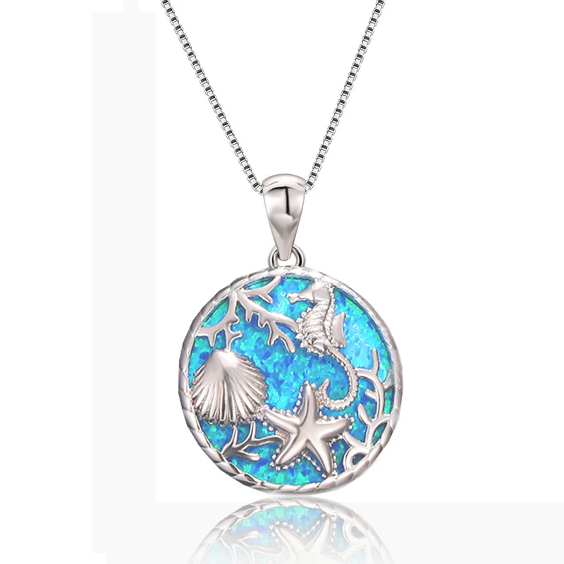 2024-Boho-Cute-Seahorse-Sea-Star-Shell-Pendant-Necklace-for-Girl ...