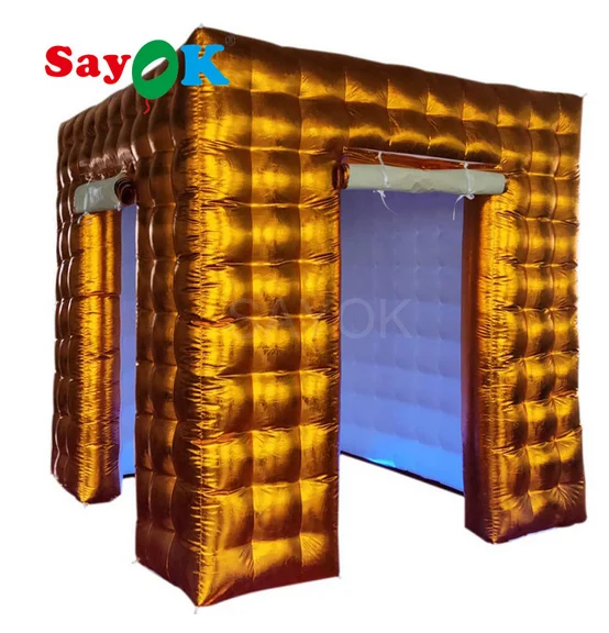 Sayok-2-5M-Golden-Silver-Inflatable-Photo-Booth-Enclosures-2-Doors-with ...