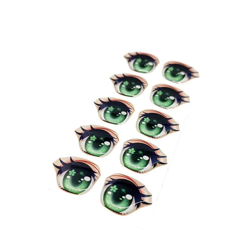 5 Pairs Eyes Stickers Multi Styles Drop Shape Cute Cartoon Face Organ ...