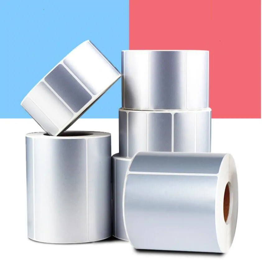Silver Thermal Transfer Labels Pet Barcode Adhesive Sticker Waterproof ...