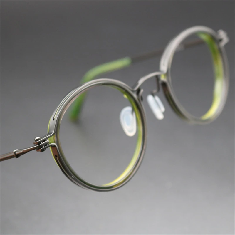 Zerosun-Titanium-Glasses-Frames-Male-Vintage-Round-Eyeglasses-Men ...