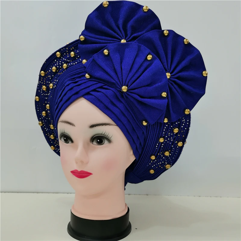 African Ladies Headtie Royal BLue Head tie Nigerian Head wrap Sego ...