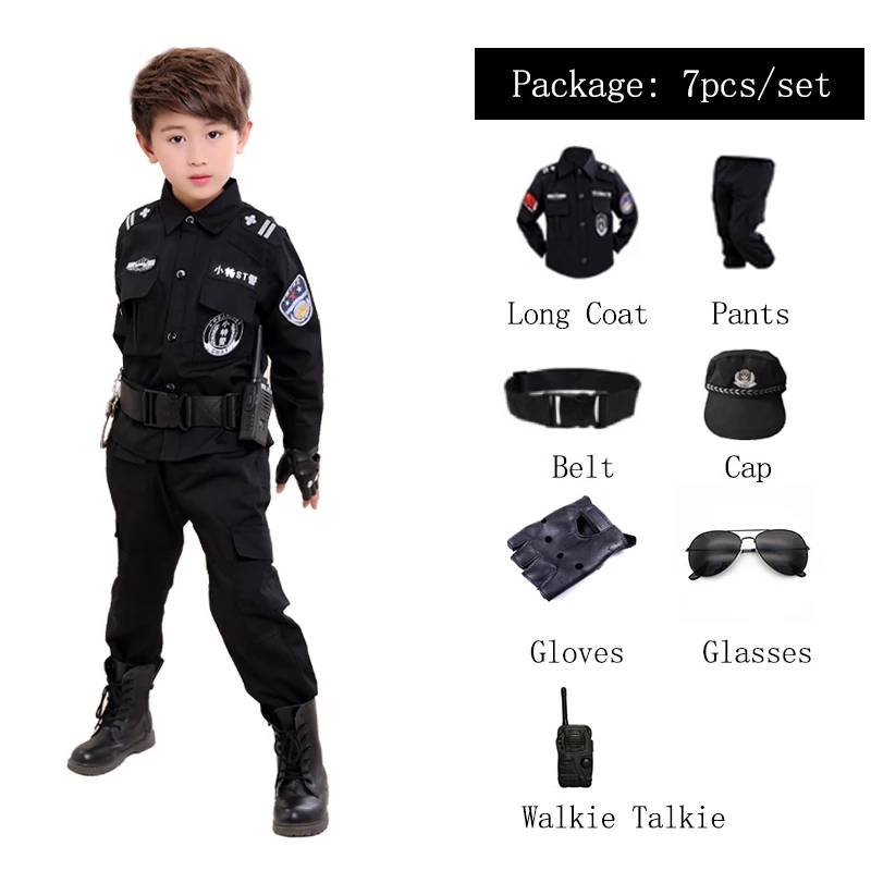 Children Halloween Policeman Costumes Kids Party Carnival Police ...