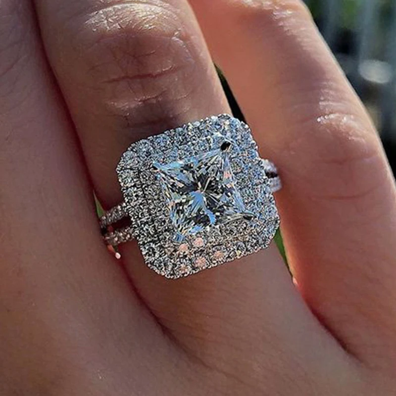 Simple Princess Cut Rings