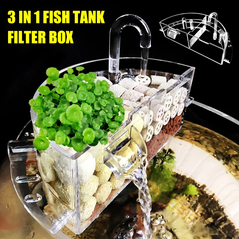 3-in-1-Fish-Tank-Filter-Box-Aquarium-External-Filter-Box-Acrylic ...
