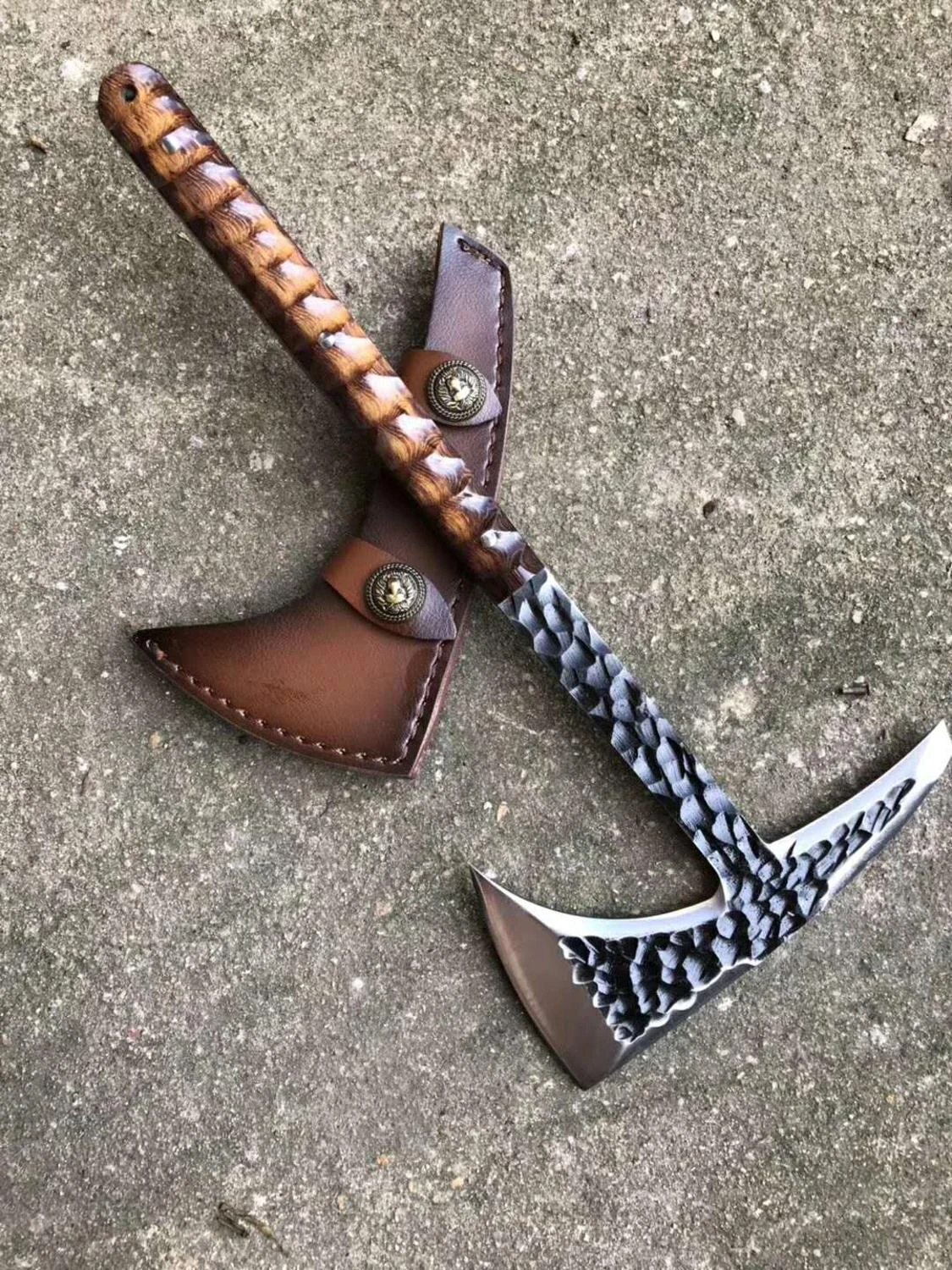 Yeelong Custom Hand Made Tactical Axe Tomahawk Viking Hatchet Beared ...