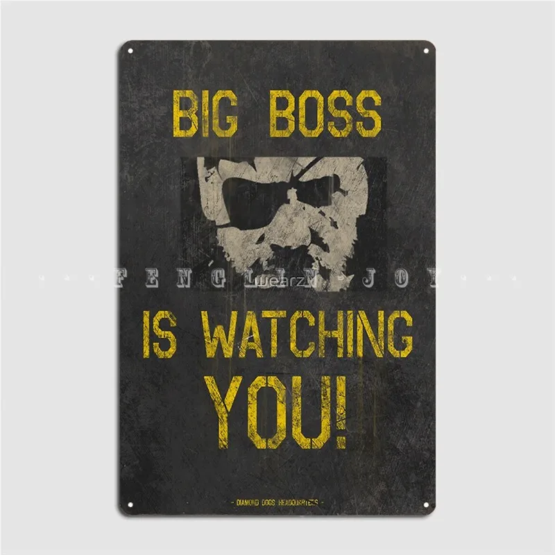 Big Boss Is Watching You Metal Sign Personalized Kitchen Club Party ...