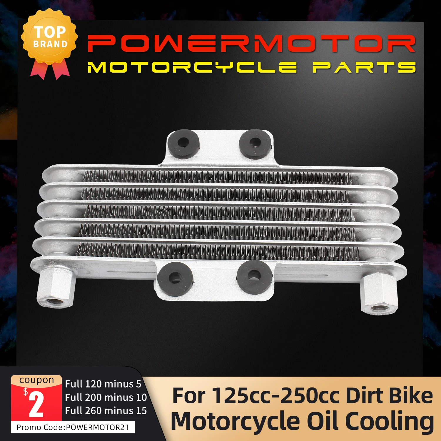 Universal Motorcycle Engine Oil Cooler 5 Row Cooling Radiator ...