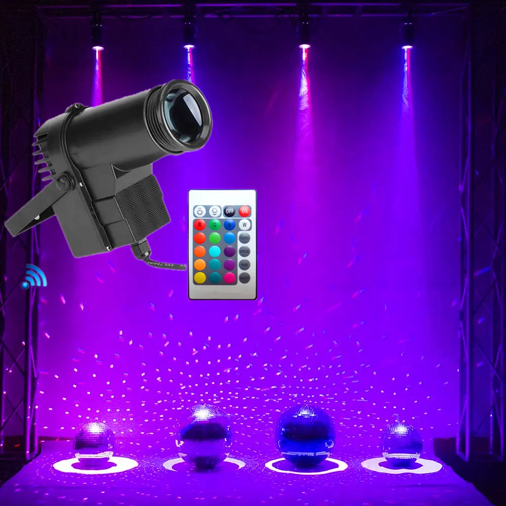 LED Pinspot Light with Remote, Super Bright Mirror Ball Spotlight, Mini ...