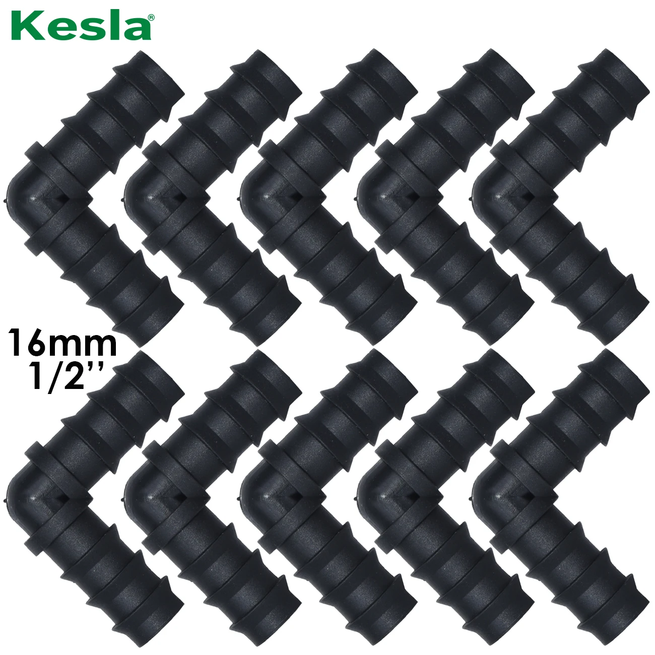 KESLA 10PCS 16mm Barbed Elbow 90 degree Connector for Micro Irrigation ...