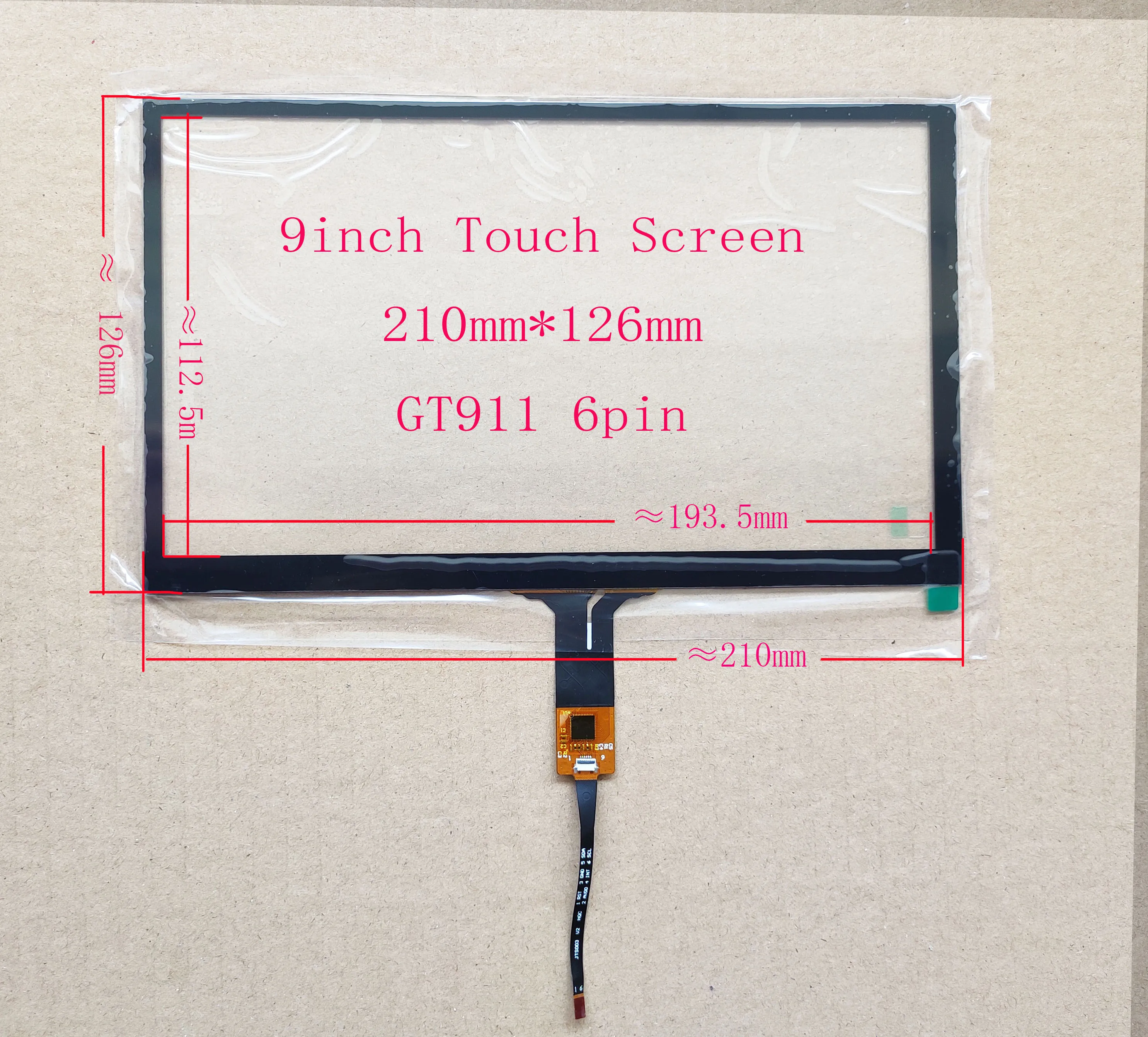 9inch Car Navigation Touch Screen 210*124mm Unversal IIC GT911 FPC 6pin ...
