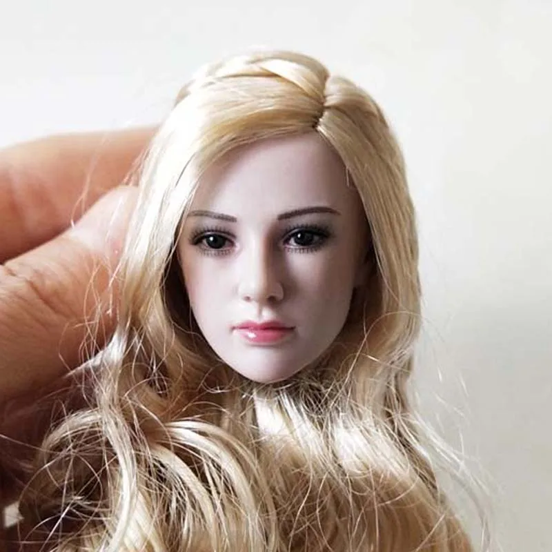 1/6 Scale Blonde Girl 여성 헤드 스컬 프트 노르웨이어 타리아 실버 발키리 헤드 TBLeague suntan ...