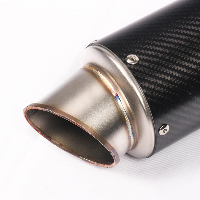 Universal 60.5mm Exhaust Muffler Pipe Motorcycle Carbon Fiber Escape ...
