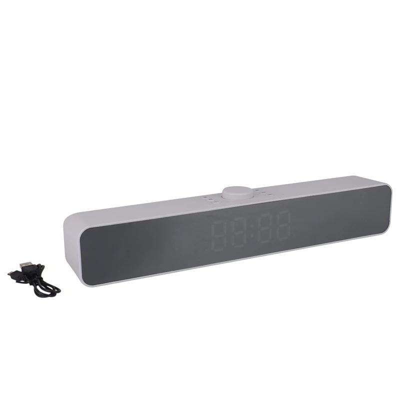 Sound Bar with Alarm Clock and LED Light,Wireless Bluetooth Speaker ...