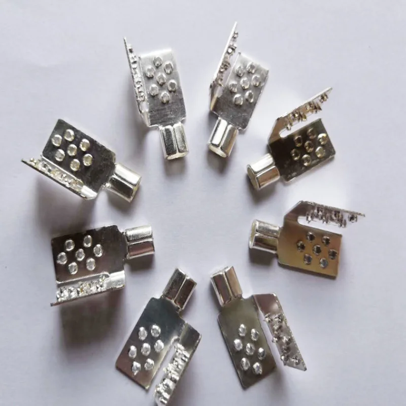 50Pcs-Pack-brass-and-silver-plated-clips-terminals-excellent-electrical ...