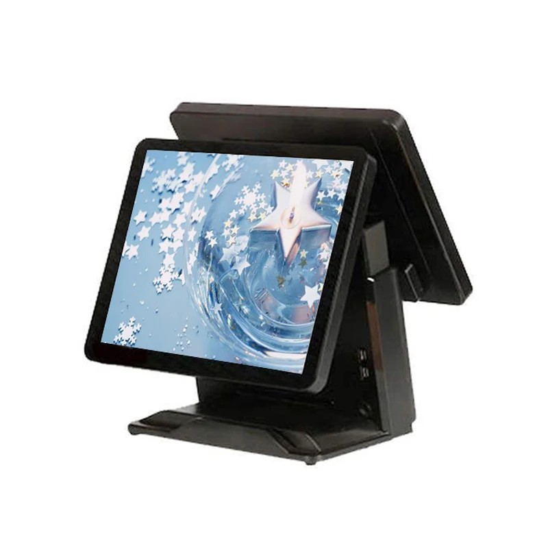 Retail cashier machine dual display 15 Inch touch screen POS terminal ...