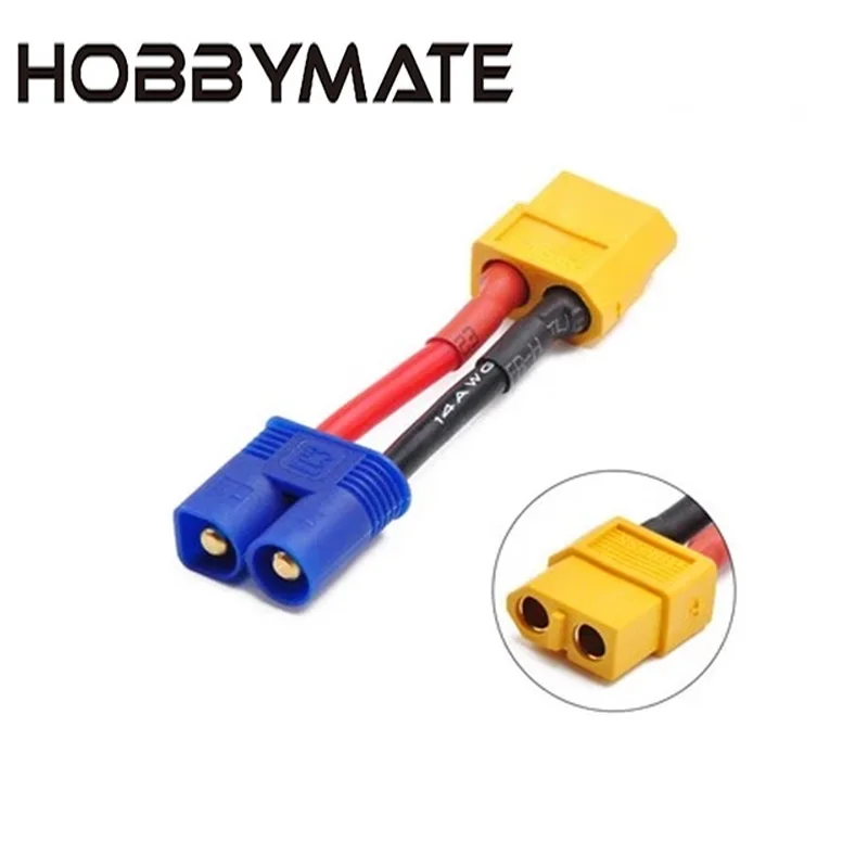 Amass adaptador de enchufe hembra a EC3 XT60, cable de 14AWG de 50MM para cargador Lipo RC ...