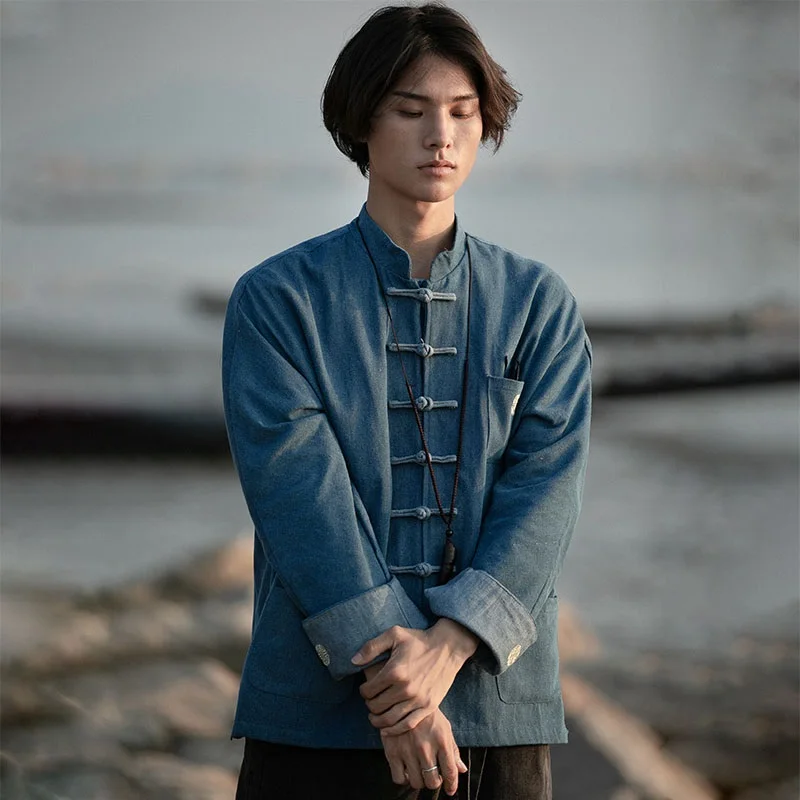 2021-Chinese-Style-Denim-Jacket-Jeans-Jacket-Kung-Fu-Clothes ...